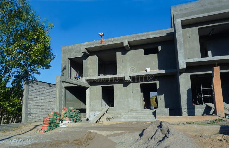 Unfinished house stock photo. Image of design, modern - 319108940