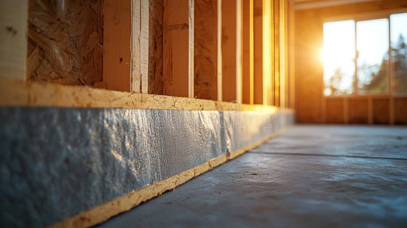 Unfinished House Frame at a Construction Site with Sunlight. Stock ...