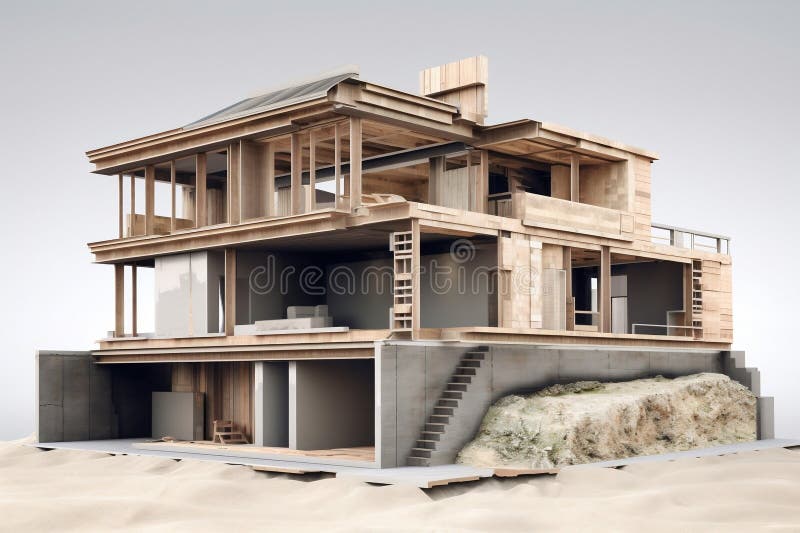 Unfinished House and Real Estate Construction. AI Generated Stock ...