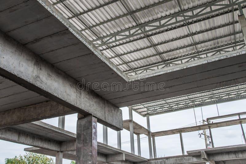 Unfinished Interior of House Under Construction at Building Site Stock ...