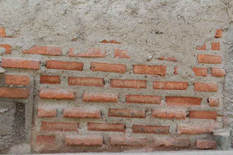 Broken brick pair stock photo. Image of wood, stonewall - 255777124