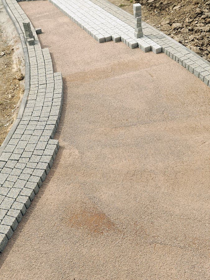 Unfinished pavement path stock image. Image of path, topping - 35552697