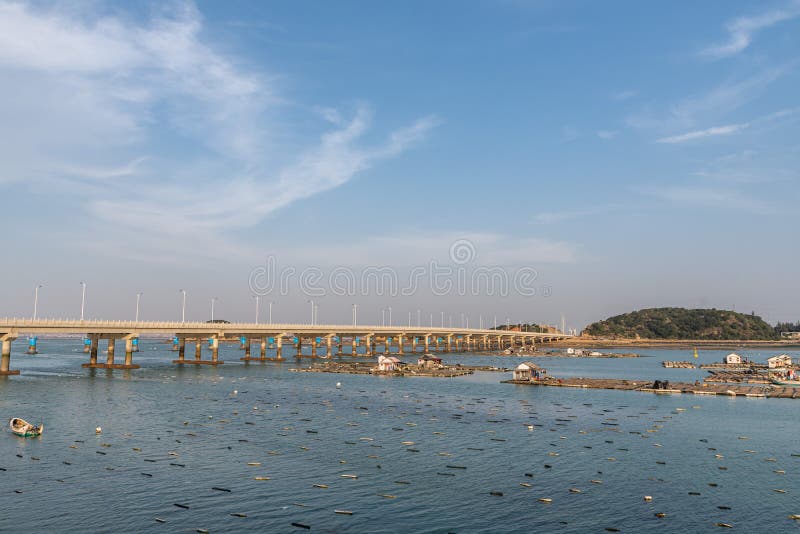 An Unfinished Pier of a Sea Crossing Bridge Stock Photo - Image of ...