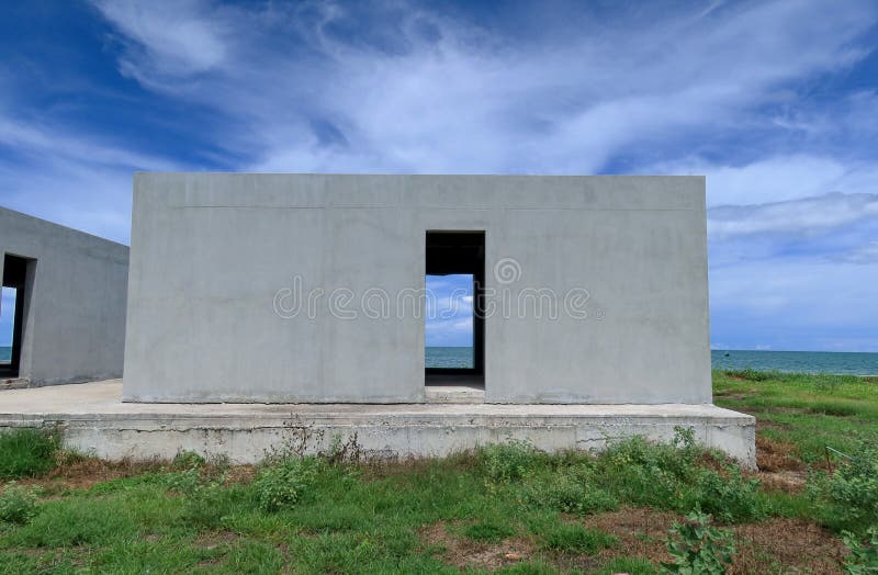 Undeveloped Precast Concrete Beach House Stock Photo - Image of ...
