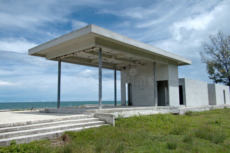Undeveloped Precast Concrete Beach House Stock Photo - Image of ...