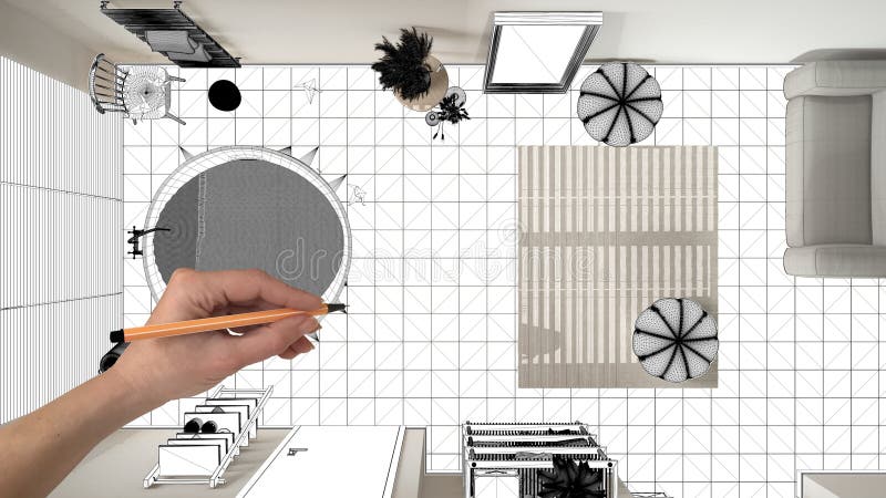 Unfinished Project, Blueprint Under Construction Draft, Concept ...