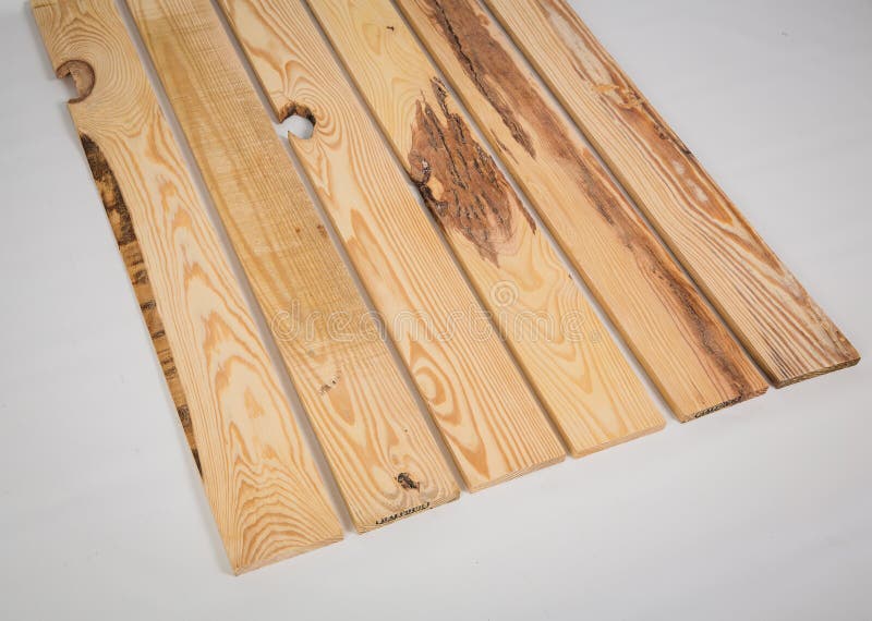 Unfinished Raw Pine Lumber with Light and Dark Color Variation on a ...
