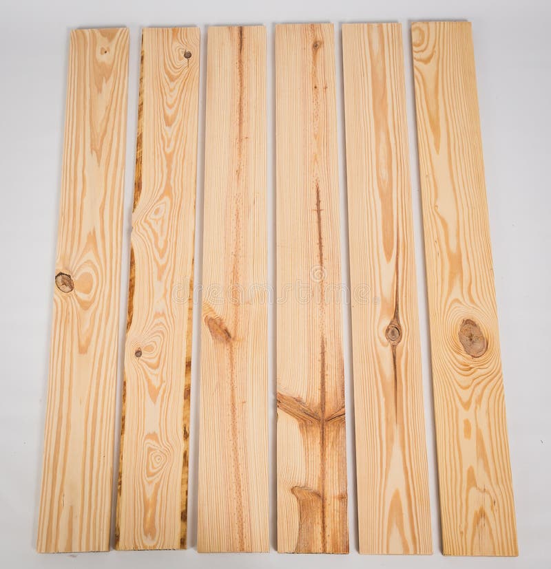Unfinished Raw Pine Lumber on a Solid White Background Stock Image ...