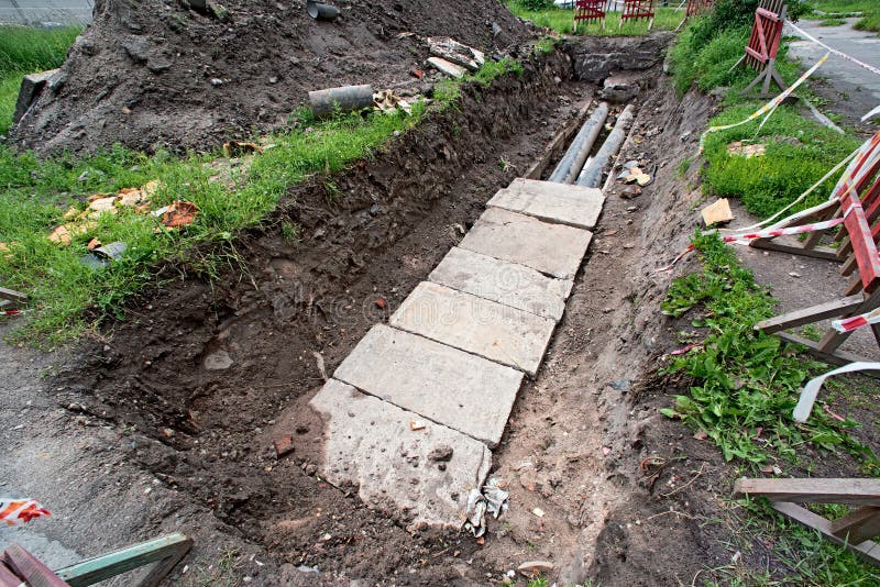 Unfinished Repair of the Pipeline Stock Photo - Image of development ...