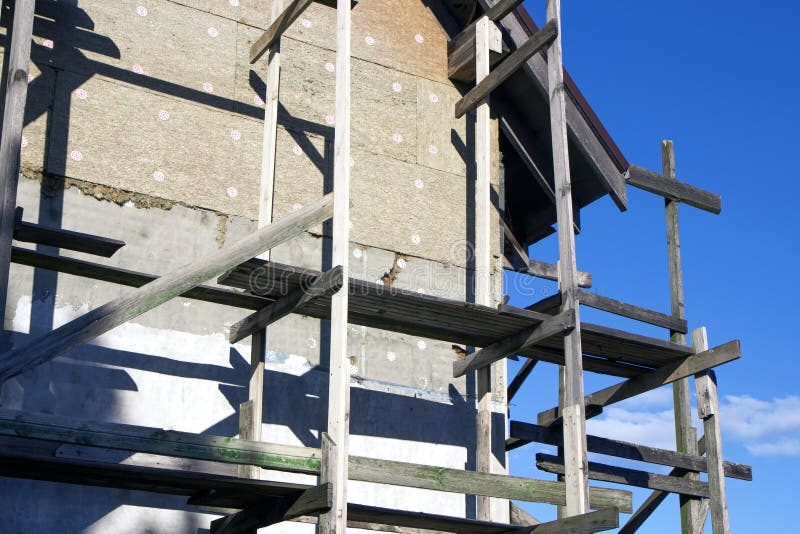 Unfinished Residential Home in Construction Progress at Building Site ...