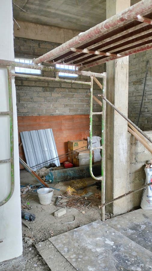 Unfinished Room at Building Construction Site Stock Photo - Image of ...