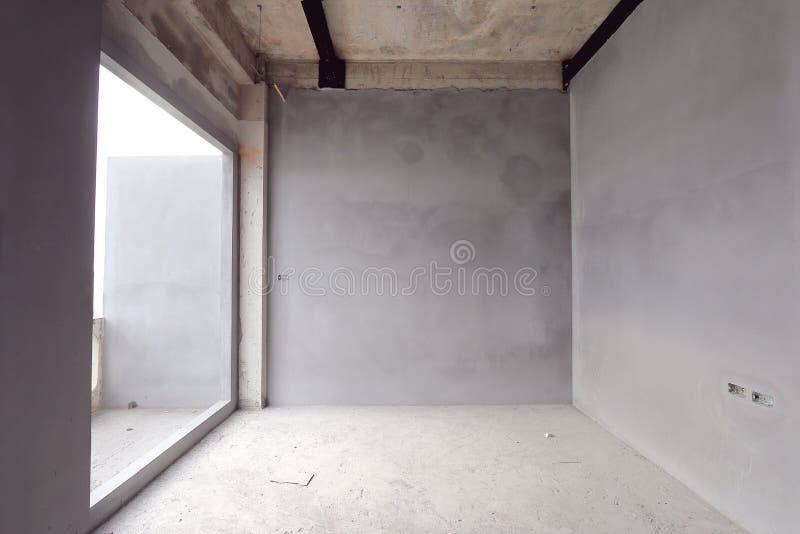 Unfinished Room Under Construction Stock Photo - Image of gray, vintage ...