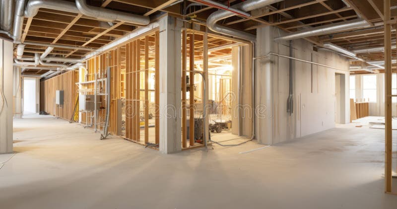 The Unfinished Rooms of a Building Under Construction Stock ...