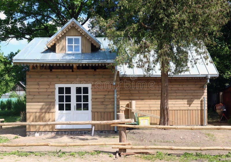 Unfinished Rustic Barn Made from Pine Planks Stock Photo - Image of ...