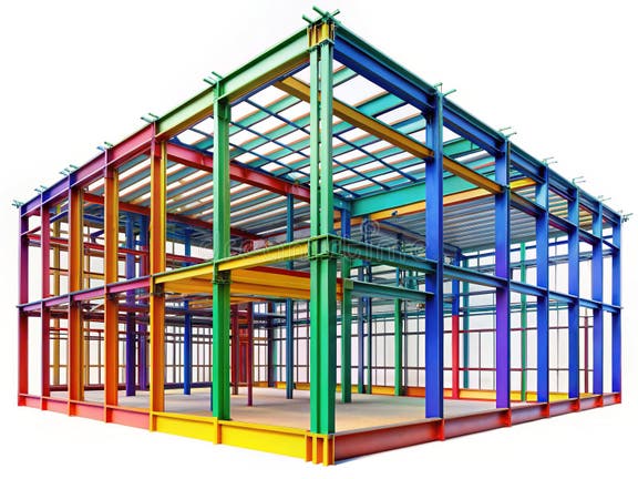 Unfinished Steel Frame Workshop Under Construction a Modern Industrial ...