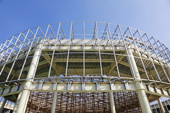 Unfinished steel structure stock image. Image of geometry - 385691777