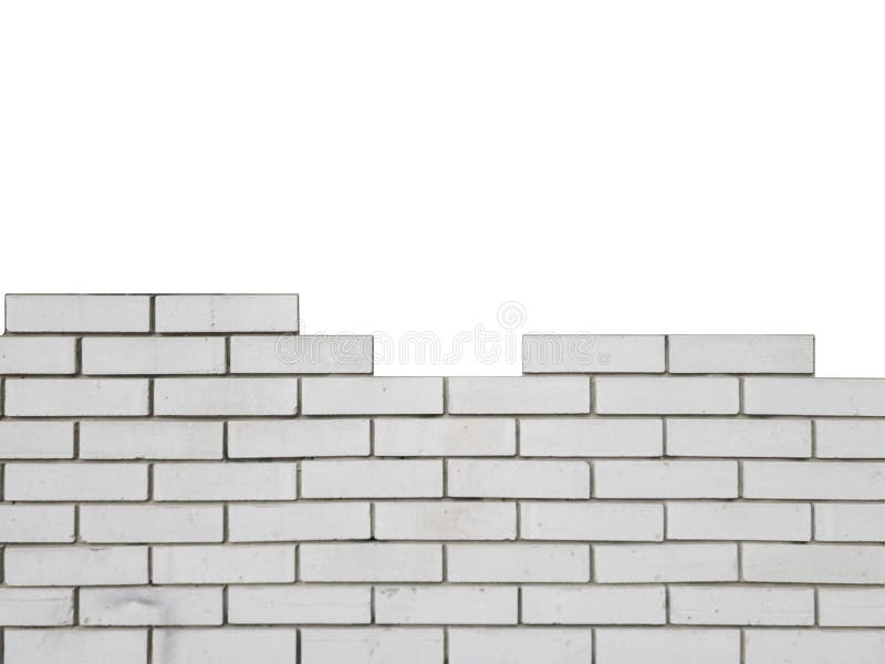 Unfinished White Brick Wall is Isolated Stock Illustration ...