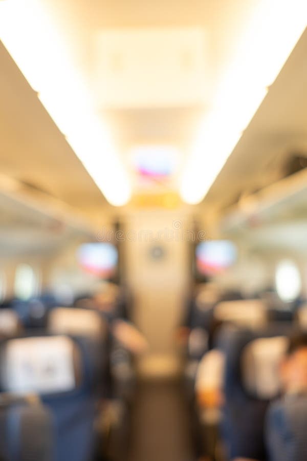 Unfocused High-speed Train Inside As Background at Vertical Stock Photo ...