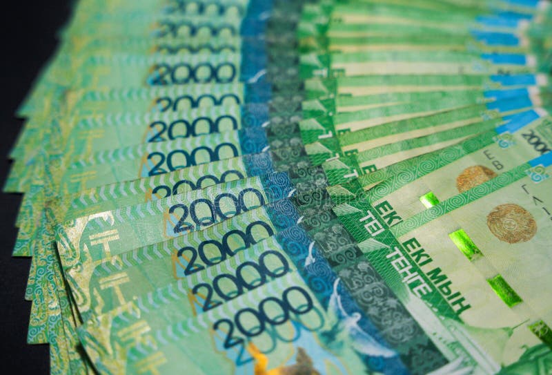 An Unfolded Stack of 2000 Tenge Bills Stock Image - Image of banking ...