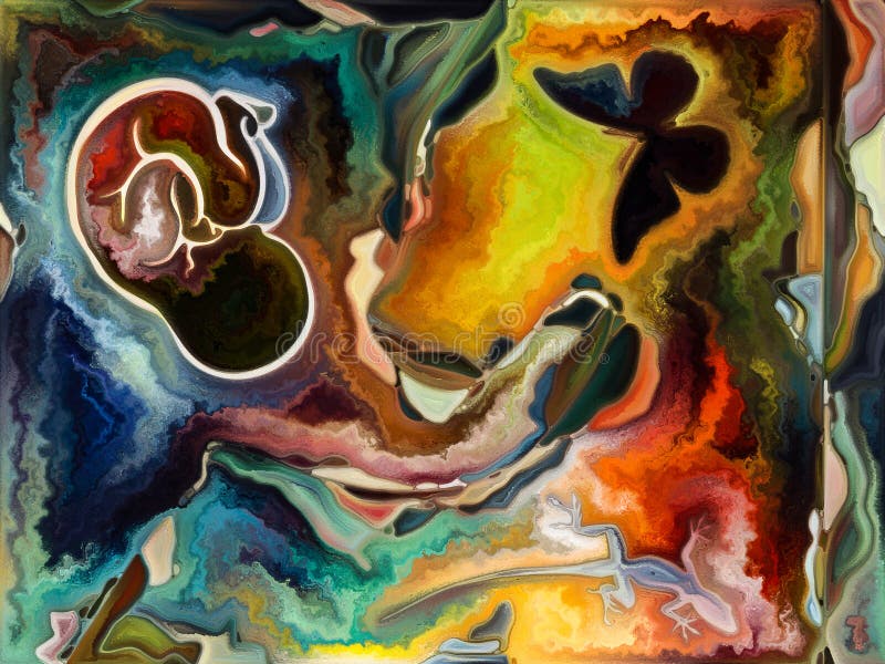 Unfolding of Living Canvas stock illustration. Illustration of metaphor ...