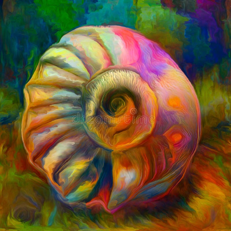 Unfolding of Nautilus stock illustration. Illustration of print - 254106866