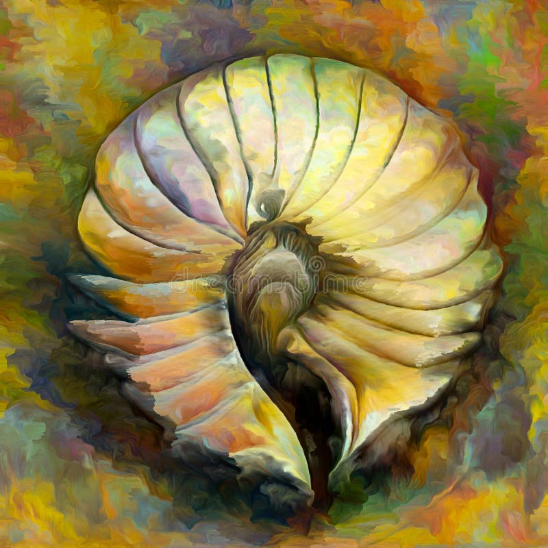 Unfolding of Nautilus stock illustration. Illustration of brush - 259059600