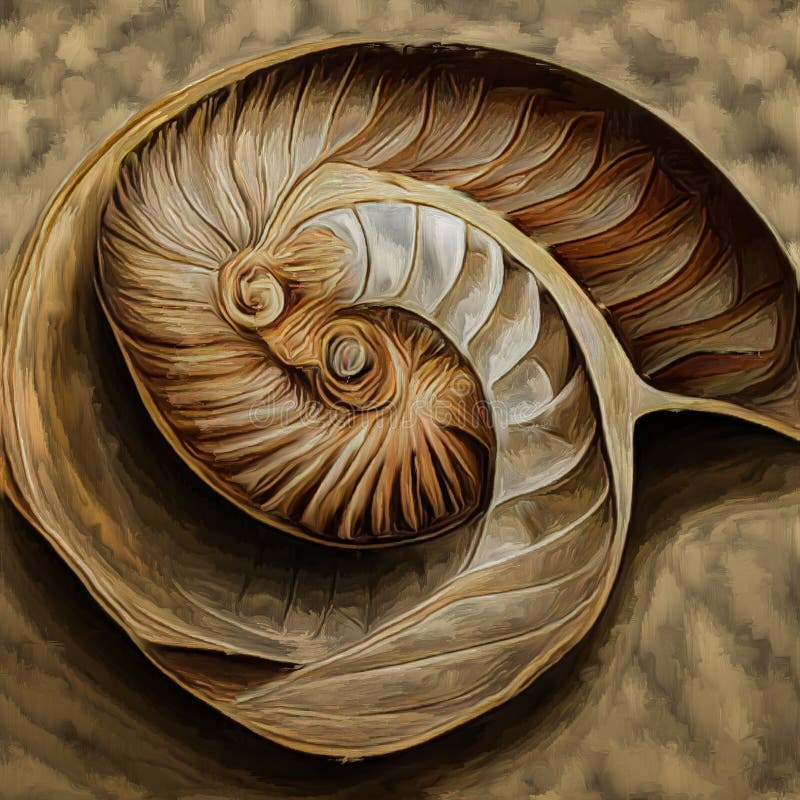 Unfolding of Nautilus stock illustration. Illustration of vortex ...
