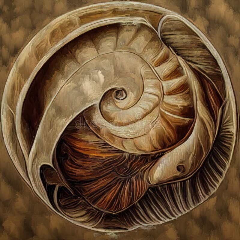 Unfolding of Nautilus stock illustration. Illustration of decor - 291218294