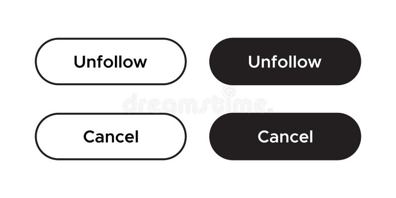 Unfollow and Cancel Button Icon Vector Illustration Stock Vector ...