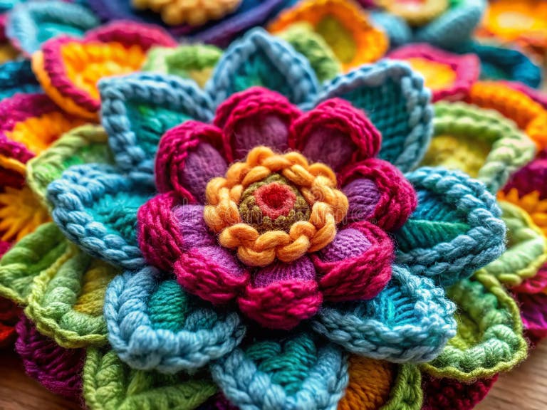 Crochet Flower Structure Stock Illustrations – 93 Crochet Flower ...