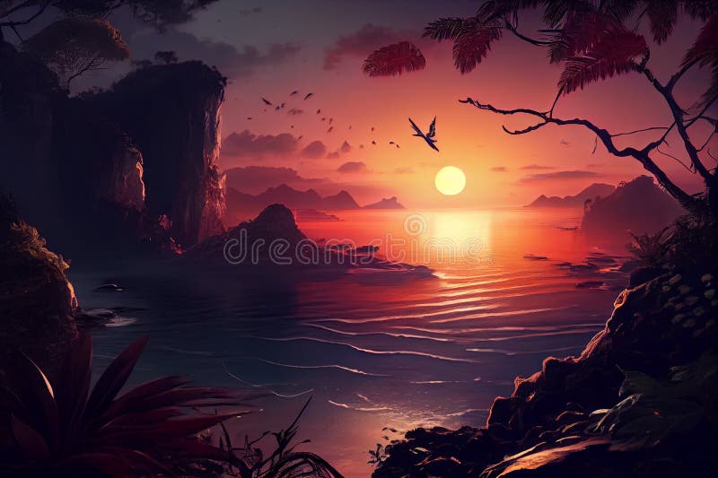 Unforgettable View of the Sky and the Sea. AI Generated Stock ...