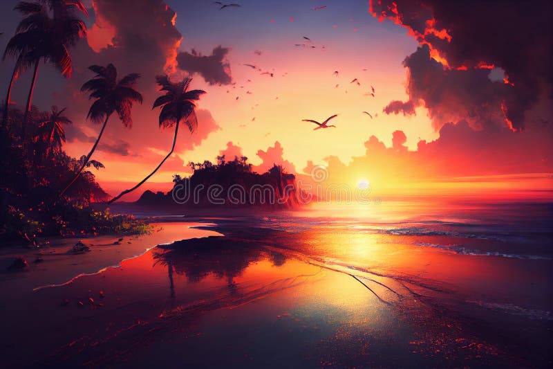 Unforgettable View of the Sky and the Sea. AI Generated Stock ...