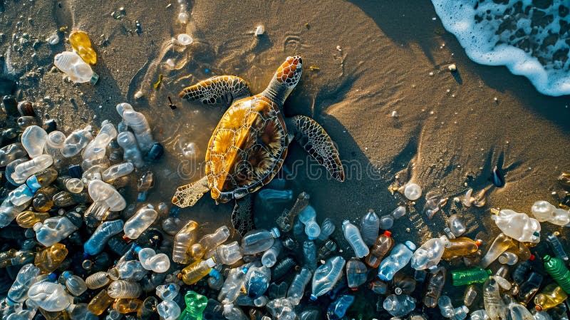 An Unfortunate Scene of a Single Turtle Surrounded by an Abundance of ...