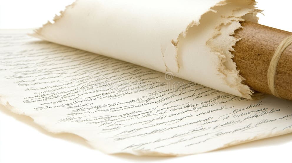 Unfurling Ancient Parchment Scroll, Studio, Text, History Stock Image ...