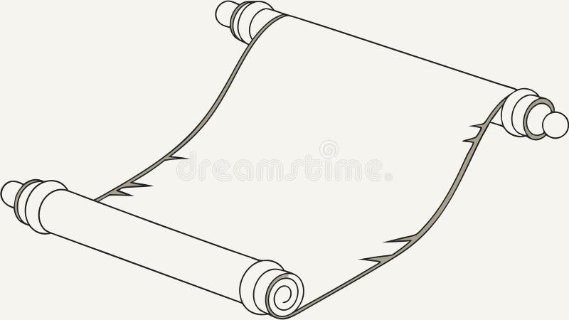 Unfurling Old Parchment Scroll, Symbolizing Ancient Knowledge, Vector ...