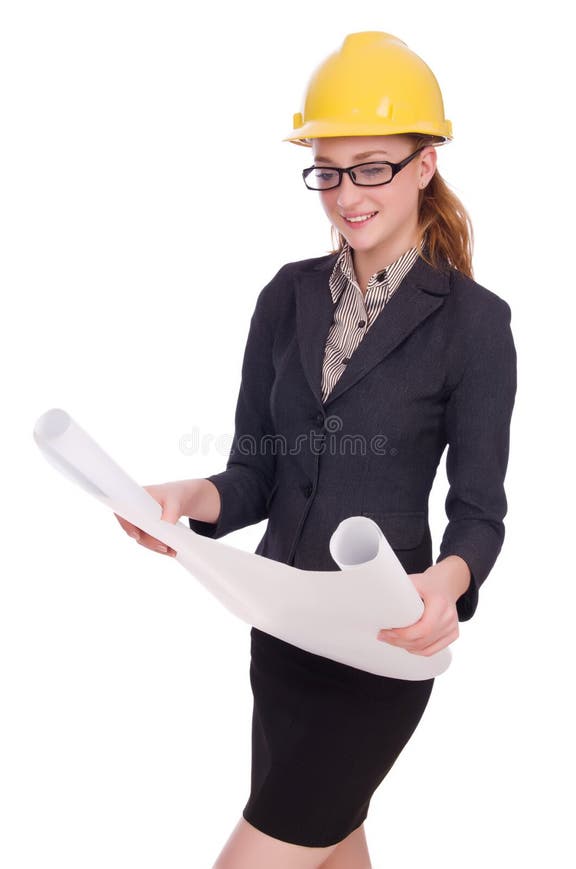 Ung Arkitekt Med Teckningar Fotografering för Bildbyråer - Bild av chef ...