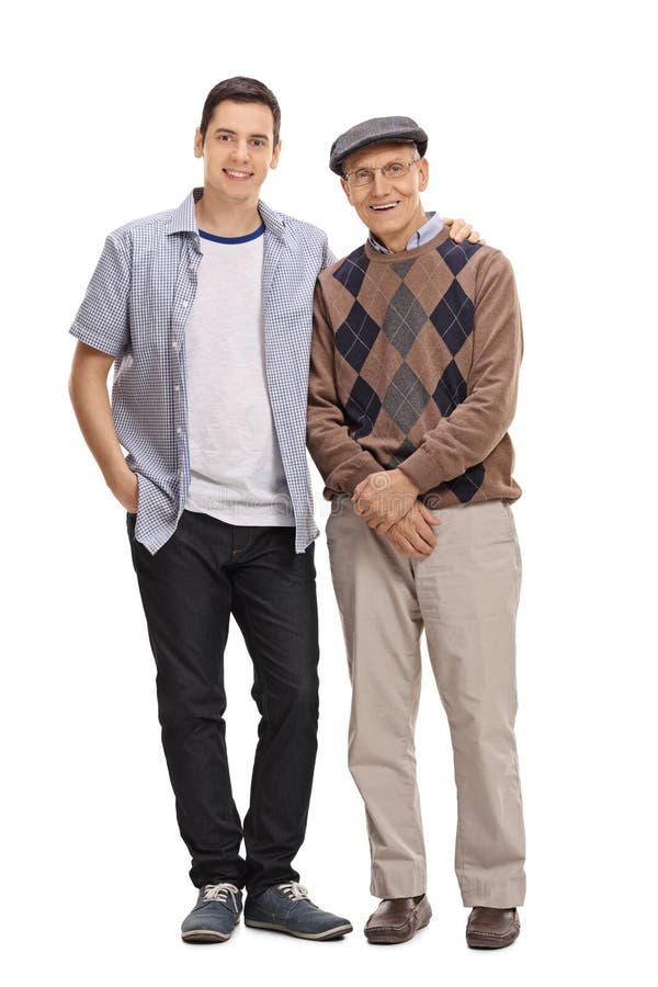 Ung Grabb Och Mogen En Man Som Tillsammans Poserar Arkivfoto - Bild av ...