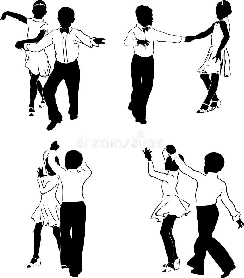 Unga dansare 1 vektor illustrationer. Illustration av manlig - 6868092