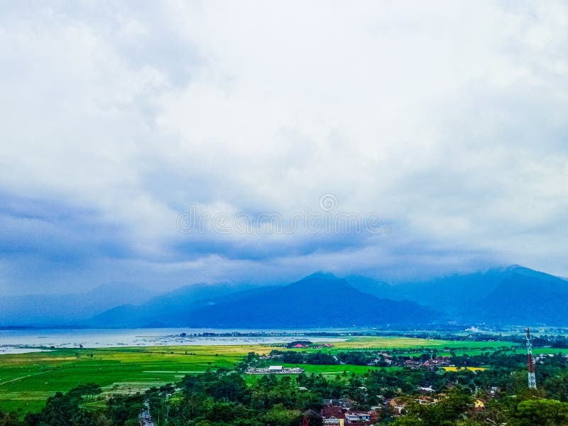 Ungaran Mountain View stock image. Image of field, meadow - 260900119