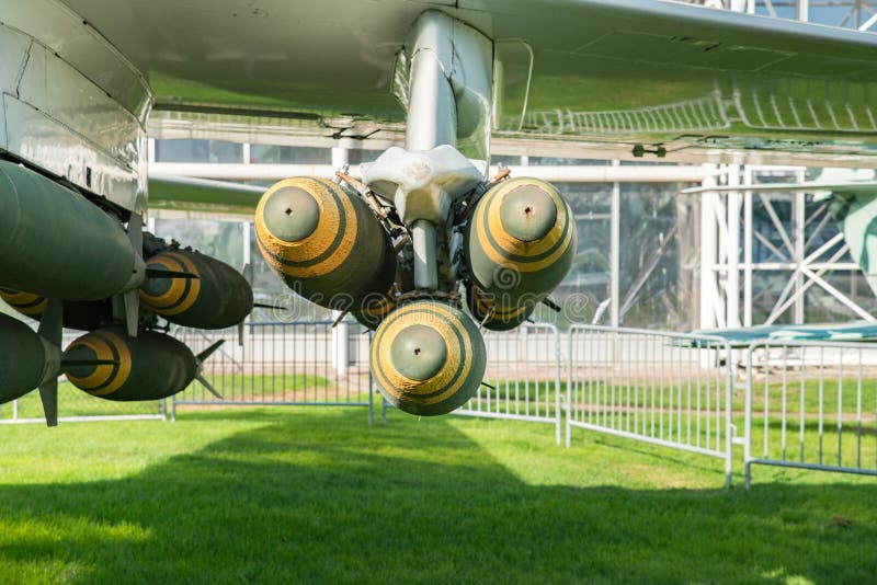 Unguided Bombs on Wing Hardpoints Stock Photo - Image of fall ...
