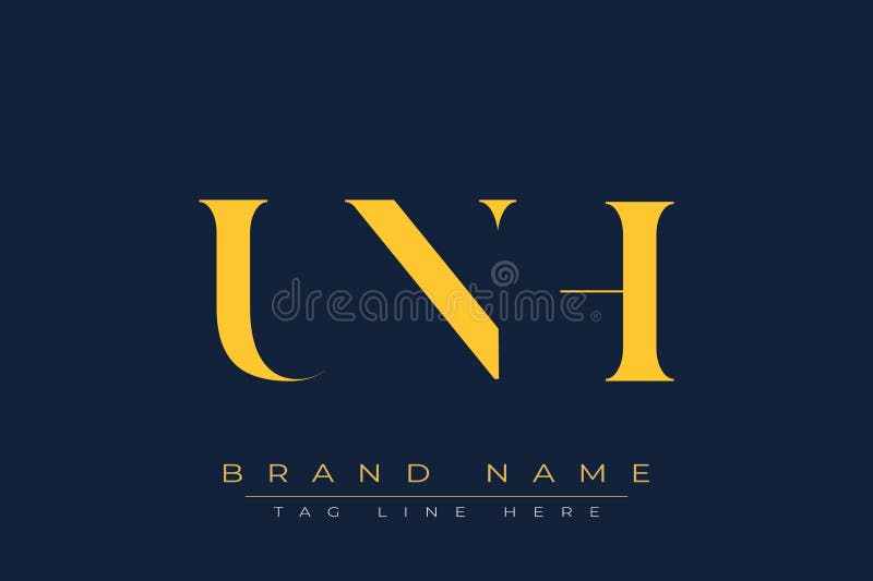UNH Abstract Letter Logo Design Stock Vector - Illustration of business ...
