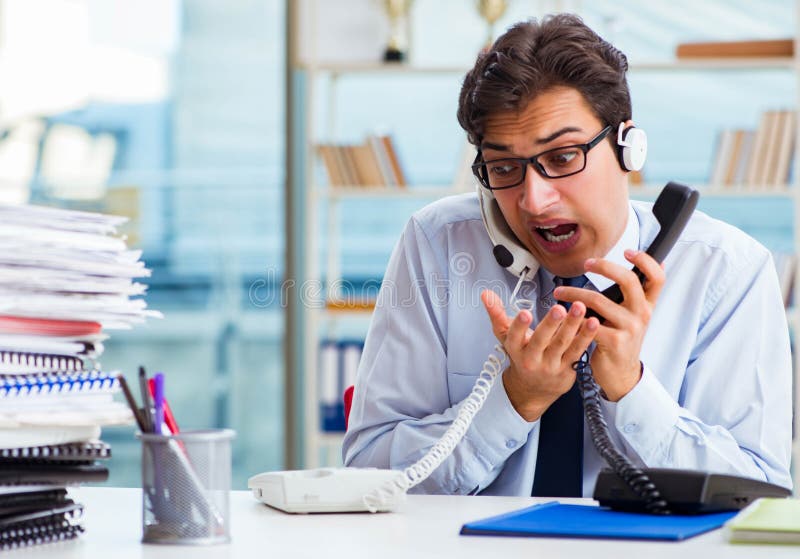 Angry Call Center Employee Yelling at Customer Stock Image - Image of ...