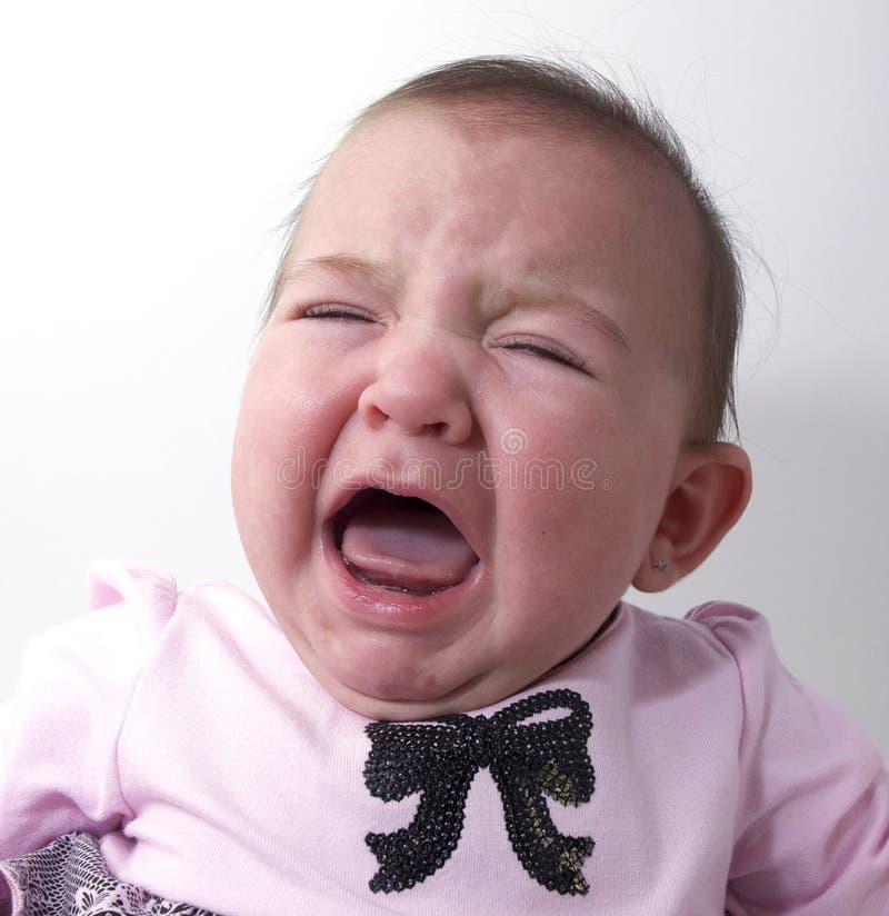 Unhappy baby girl stock photo. Image of distraught, grimacing - 22638216