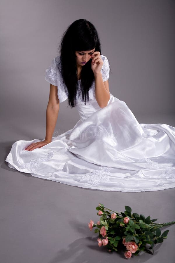 Unhappy bride crying stock image. Image of sadness, disappointed - 15107965