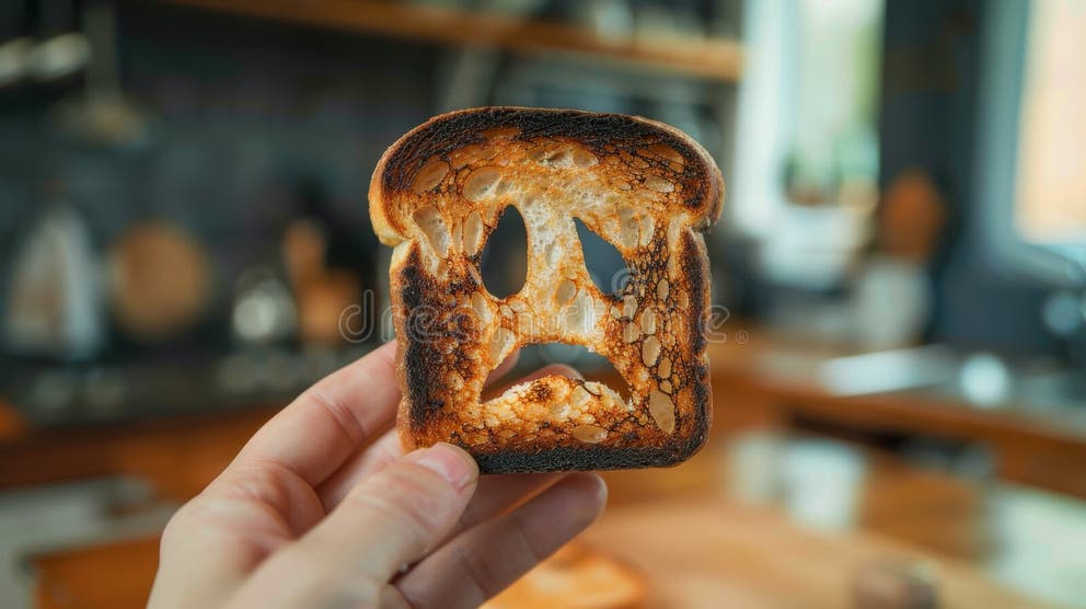 The Unhappy Burned Toast.AI Generated Image Stock Image - Image of ...