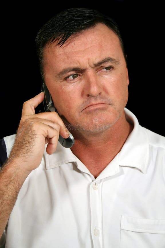 Unhappy Cell Phone Man stock photo. Image of depressed - 2062624