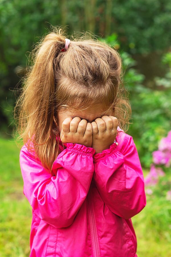 Unhappy Child is Crying Outdoors Stock Image - Image of latino, head ...
