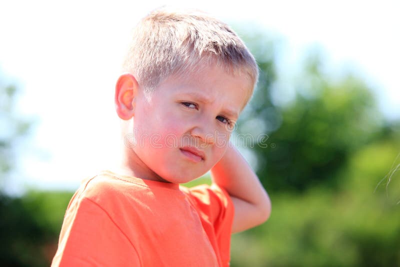 Unhappy child expression stock image. Image of scared - 33955953