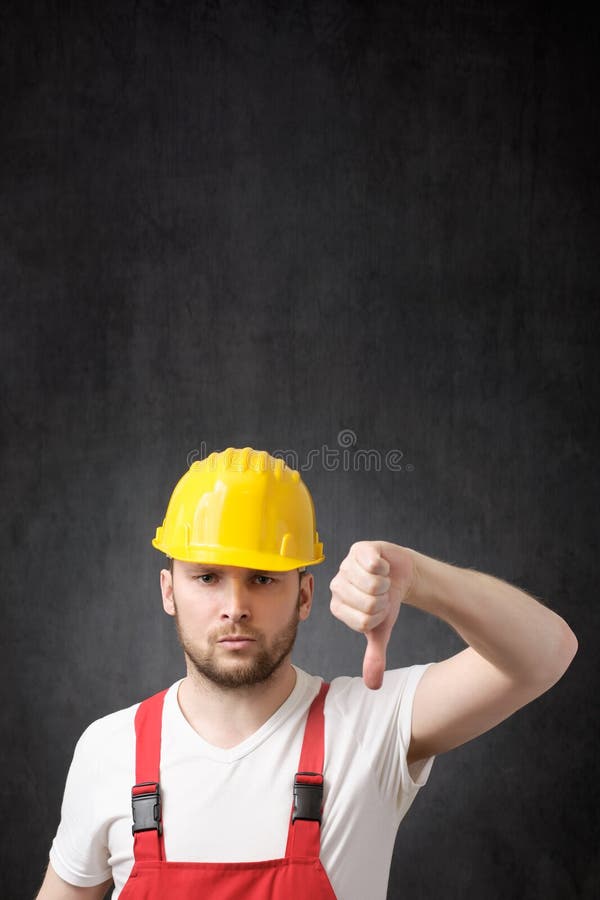 Unhappy Construction Worker Stock Image - Image of uniform, angry ...