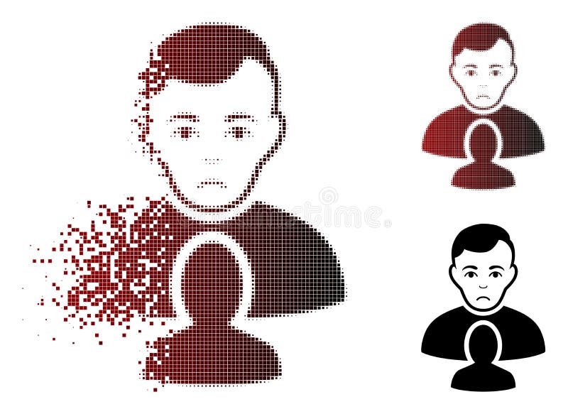 Unhappy Dispersed Pixel Halftone User Partner Icon Stock Vector ... Unhappy Dispersed Pixel Halftone User Partner Icon Stock Vector ...